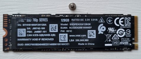 Comprar Intel 760p Series 128 GB NVME Storage