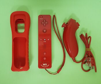 Comprar MANDO WII MOTION PLUS ROJO + FUNDA ROJA + NUNCHUK ROJO ORIGINAL